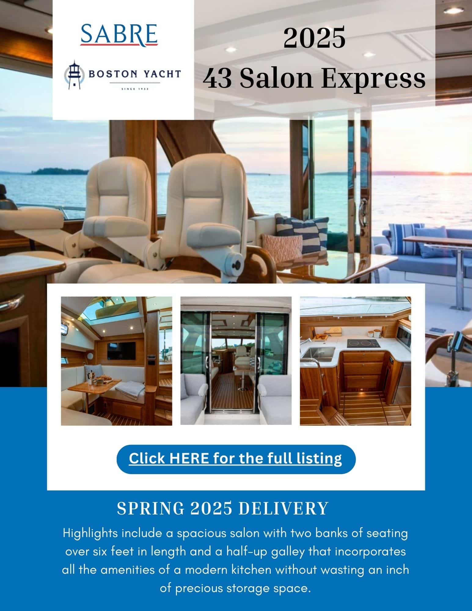 2025 Sabre 43 Salon Express - Spring '25 Delivery | Boston Yacht